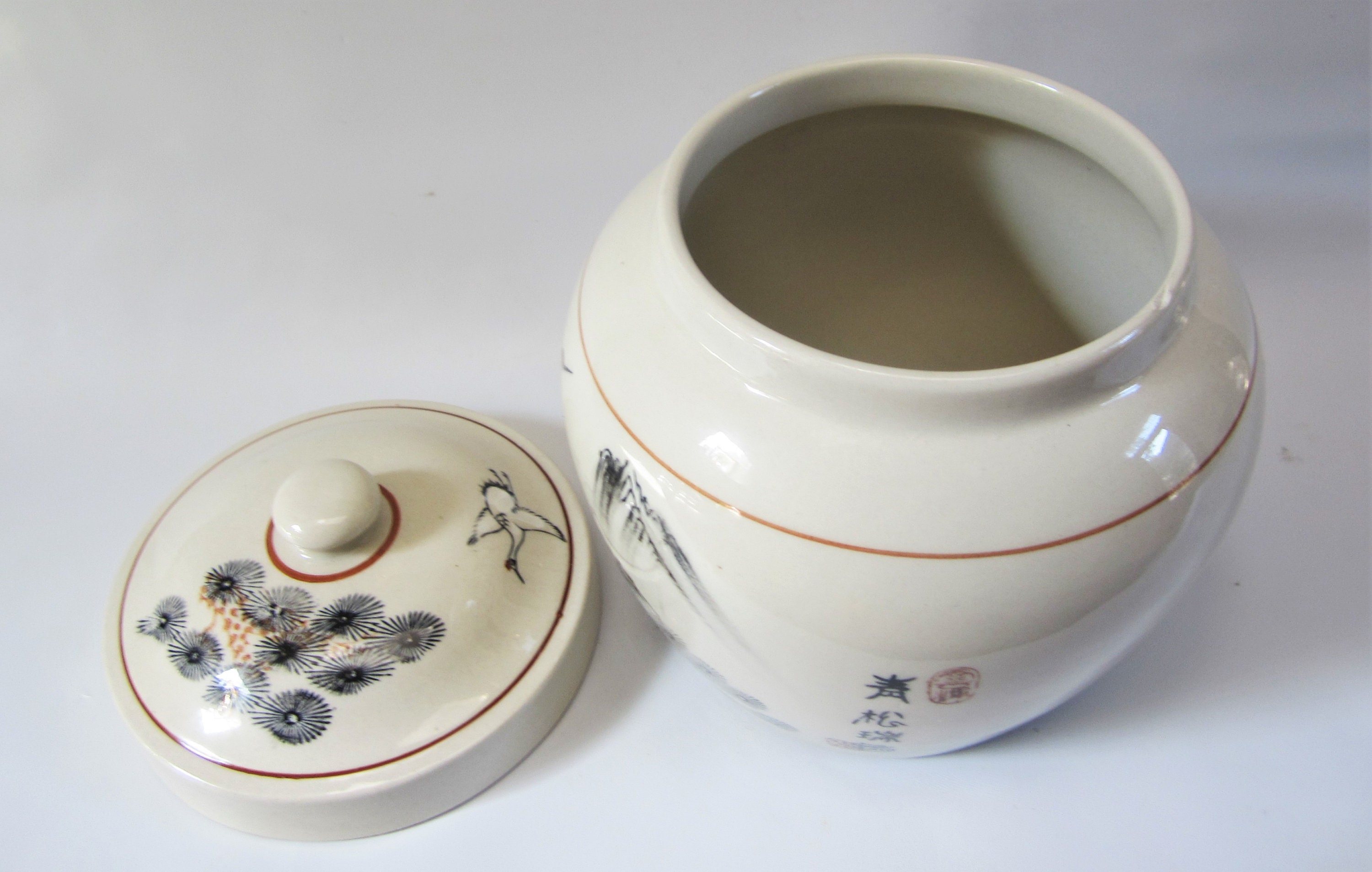 Vintage CROCK Tea Jar Caddy GINGER Jar Canister Hand Decorated | Etsy