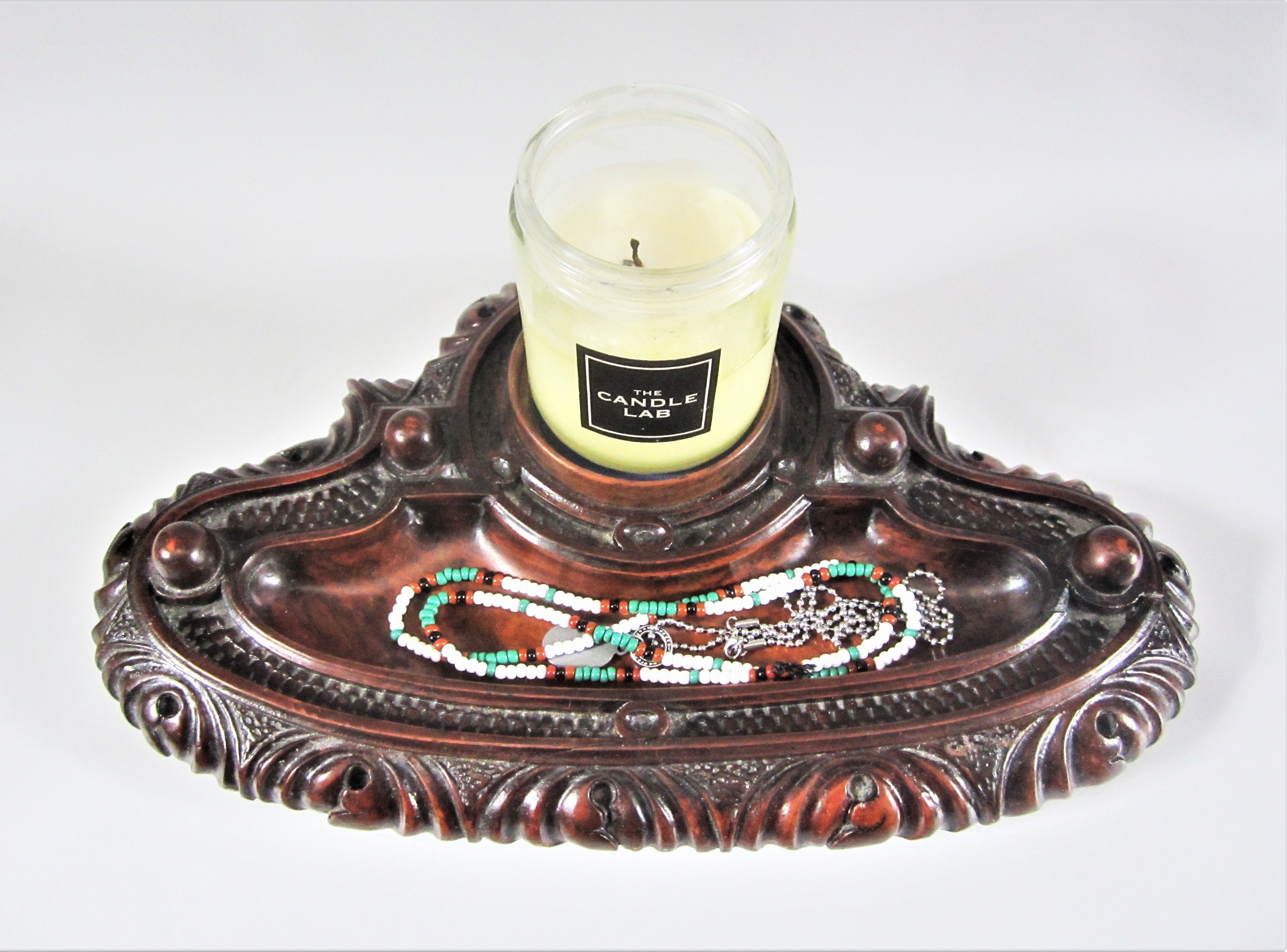 NEW USE Antique Ink Well Sengbusch Walnut Burl WOOD Inkwell Candle ...