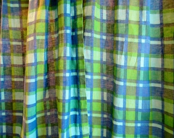 Green Plaid Curtains - Etsy