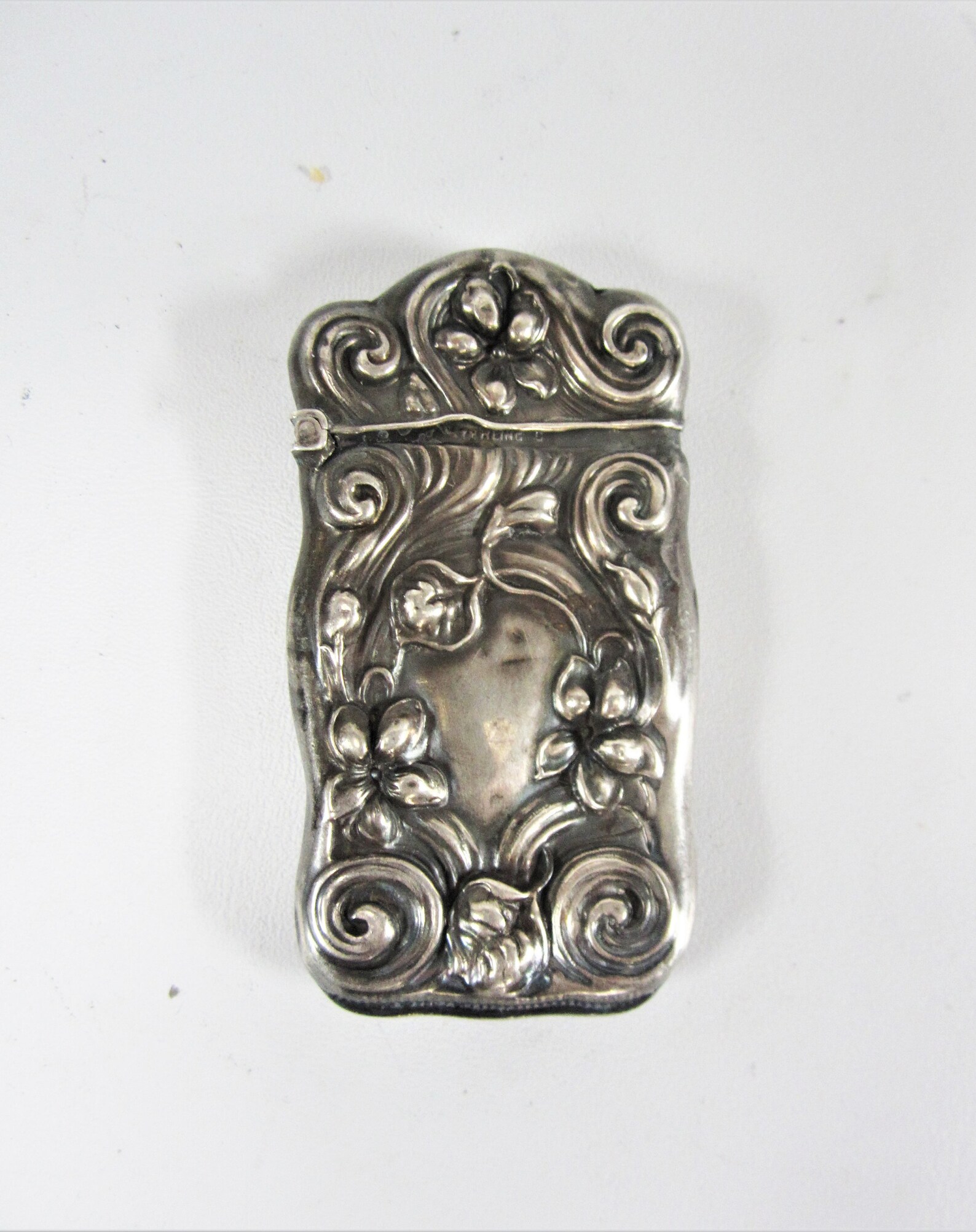 Antique Sterling Silver Vesta Case Match Box Holder ART - Etsy