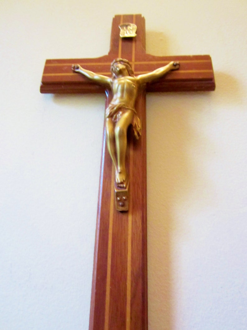 Vintage Wood CRUCIFIX Criss Cross INLAY - Etsy