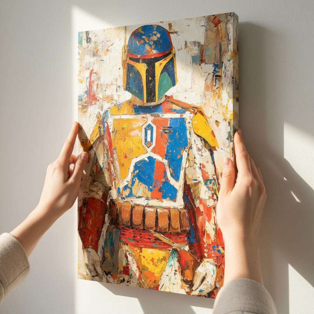 Star Wars Mandalorian V3 Abstract Canvas [impressionism Series] - Etsy