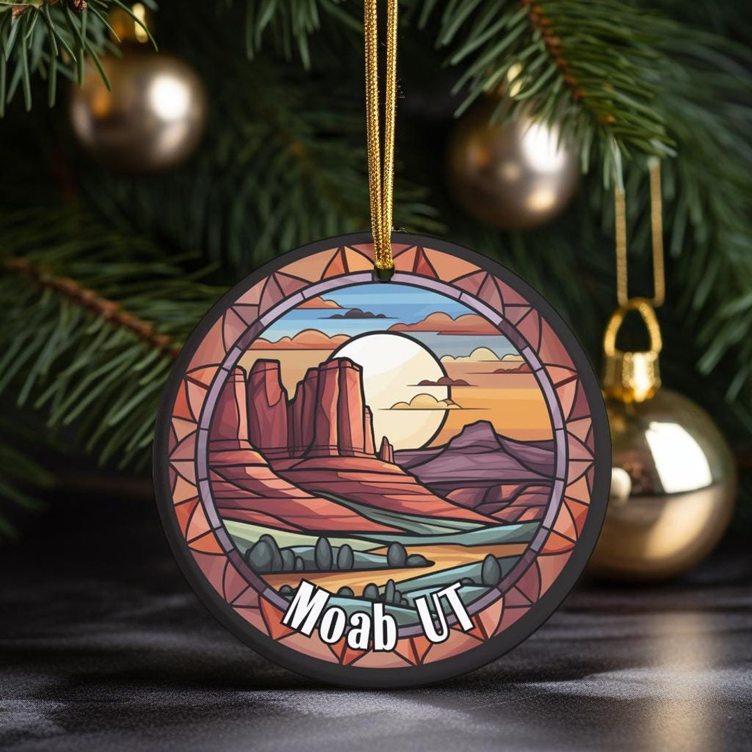Moab UT Ornament, Vacation Memories Souvenir, Ceramic Keepsake Ornament ...