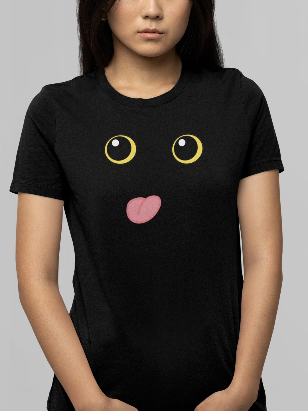 Silly Cat Face T-shirt, Kitty Face Shirt, Animal Lover Tee, Cat Lover ...