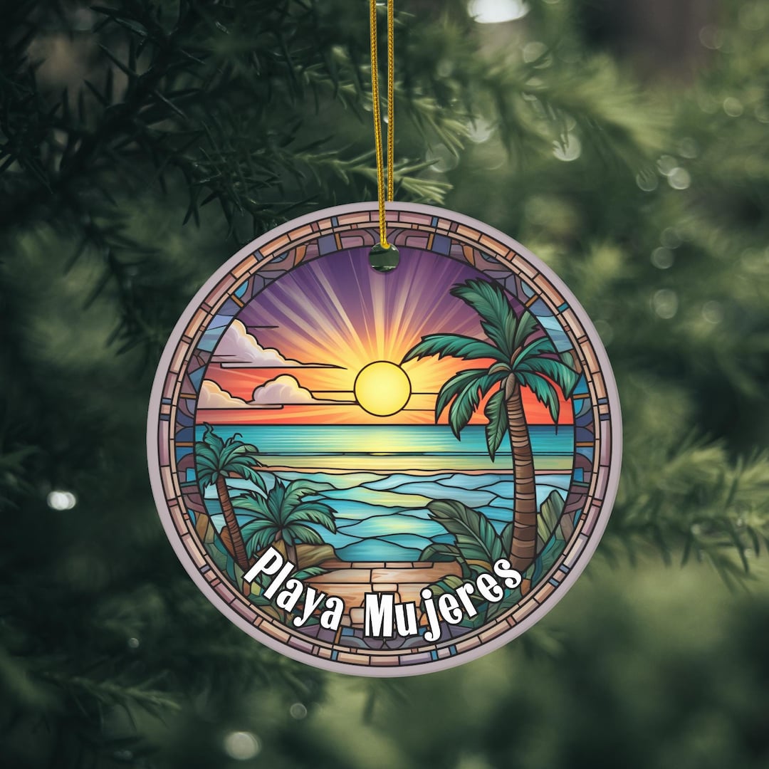 Playa Mujeres Mexico, Family Trip Christmas Ornament, Keepsake Ornament ...