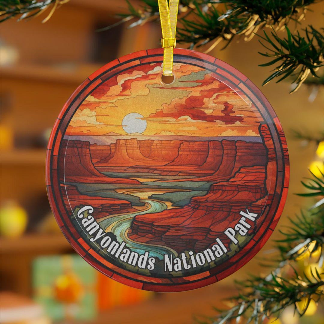 Canyonlands National Park Glass Ornament, Faux Stained Glass Look ...