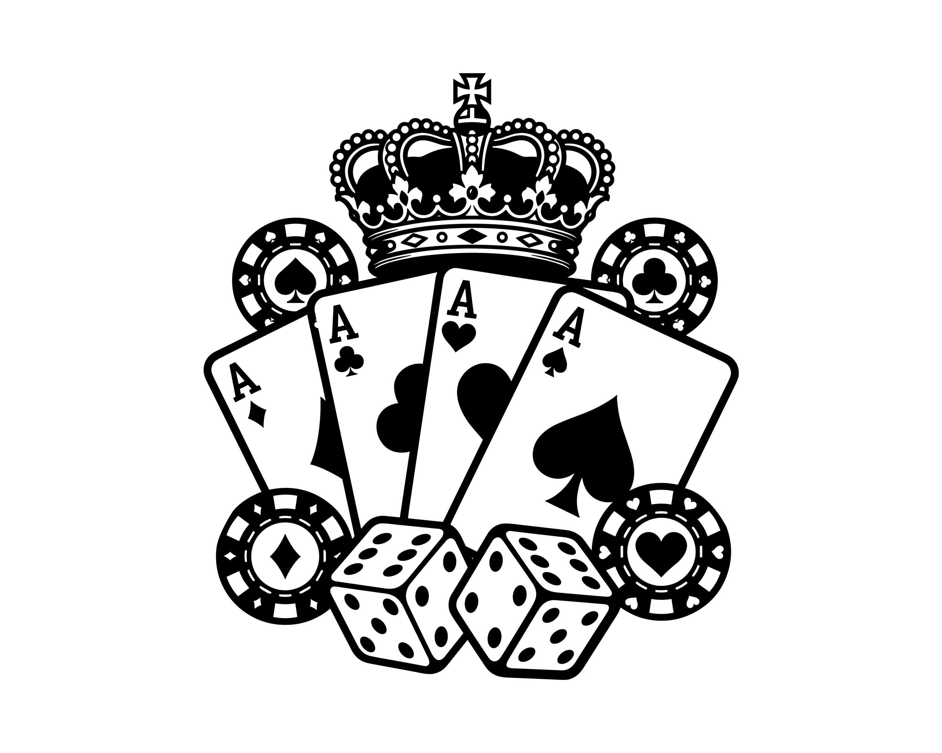 Poker Cards Vector Illustration, SVG, PNG, JPG, Card Game Art, Poker ...