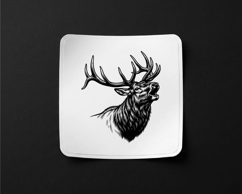 Elk Bugling Blast Vector Illustration, SVG, PNG, JPG, Elk Art, Elk ...