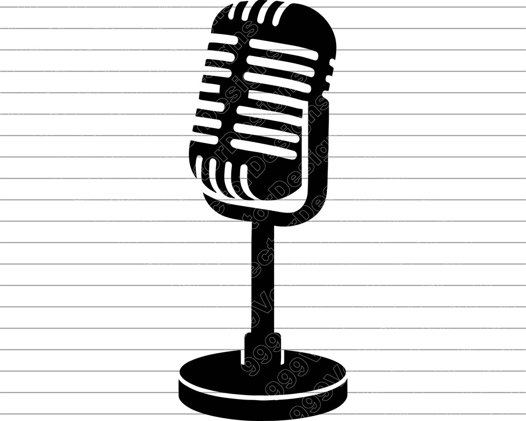 Retro Microphone Vector Illustration: SVG, PNG, JPG (digital Download ...