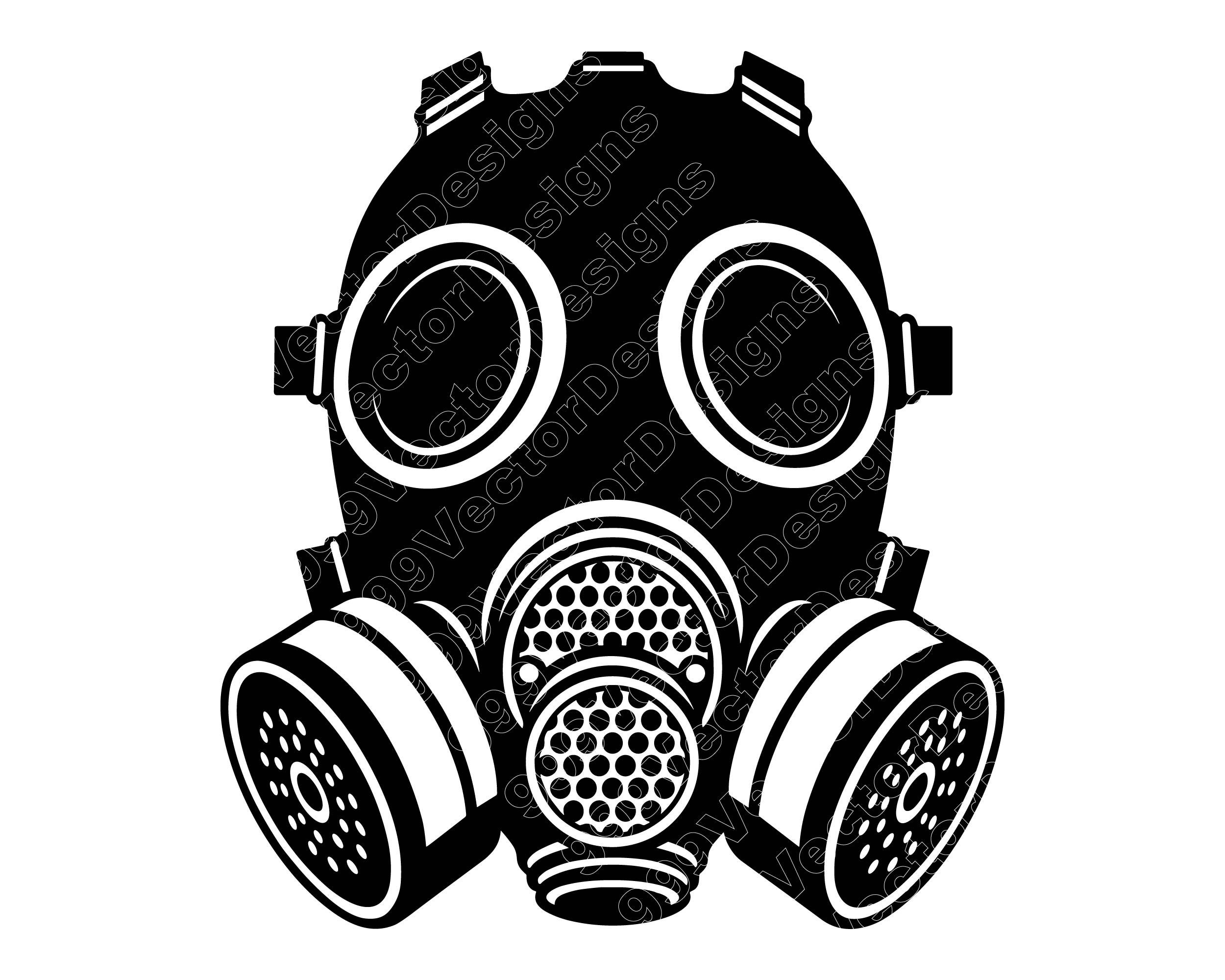 Gas Mask Vector Illustration, SVG, PNG, JPG, Gas Mask Art, Gas Mask ...