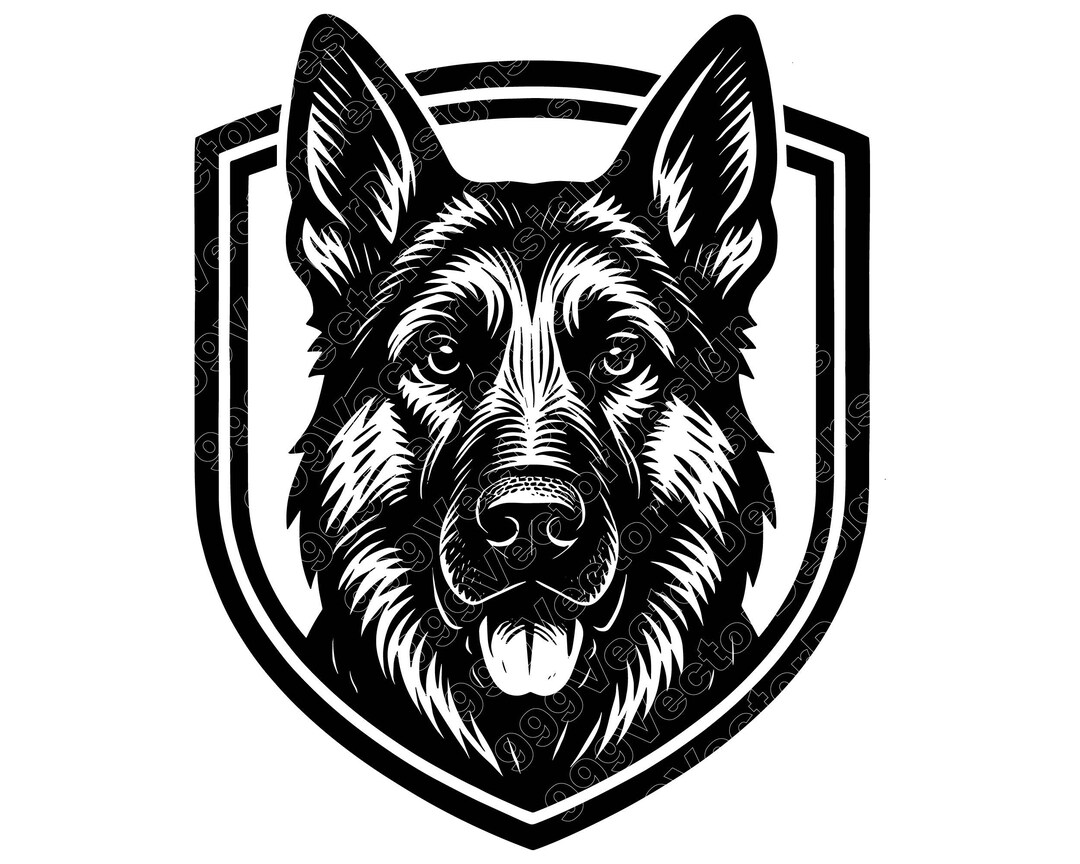 German Shepherd Head Vector Art: SVG, PNG, JPG (digital Download ...