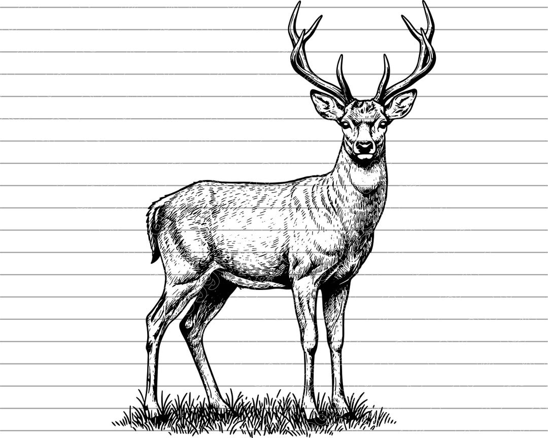 Deer Vector Illustration: SVG, PNG, JPG Art (digital Download) - Etsy