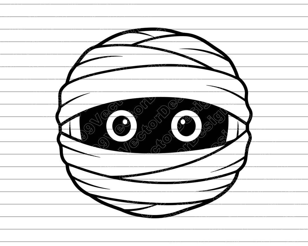 Mummy Head Vector Illustration, SVG, PNG, JPG, Mummy Head Art, Mummy ...