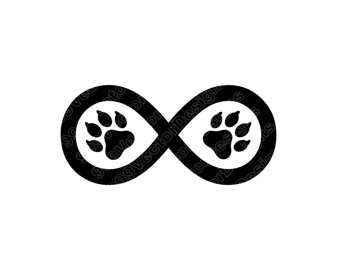 Dog Paw Infinity Sign Vector Art: SVG, PNG, JPG (digital Download) - Etsy