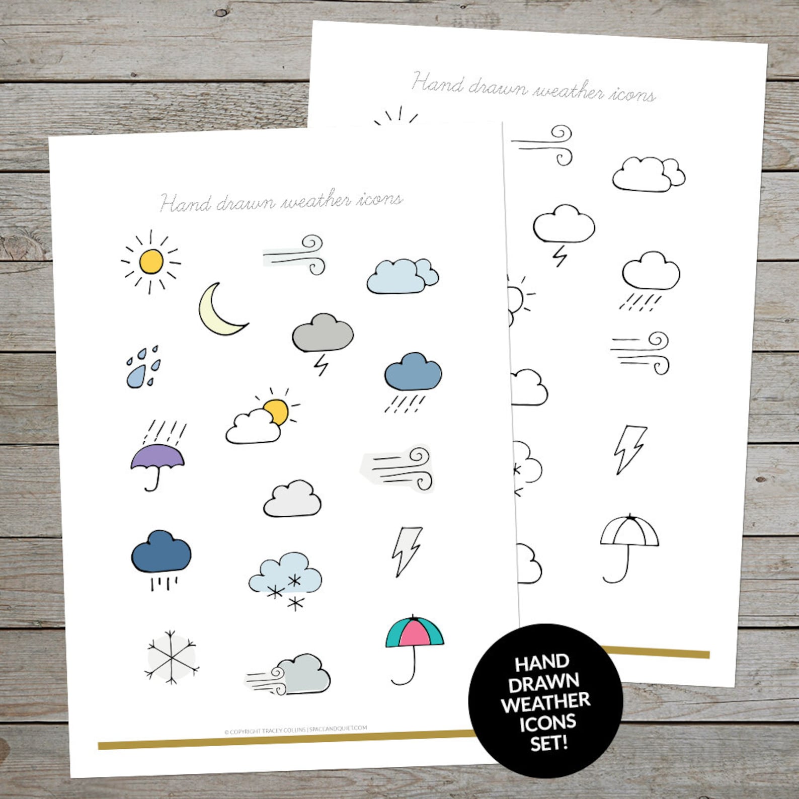 Printable Weather Icons - Weather Planner Stickers - Journal Weather ...