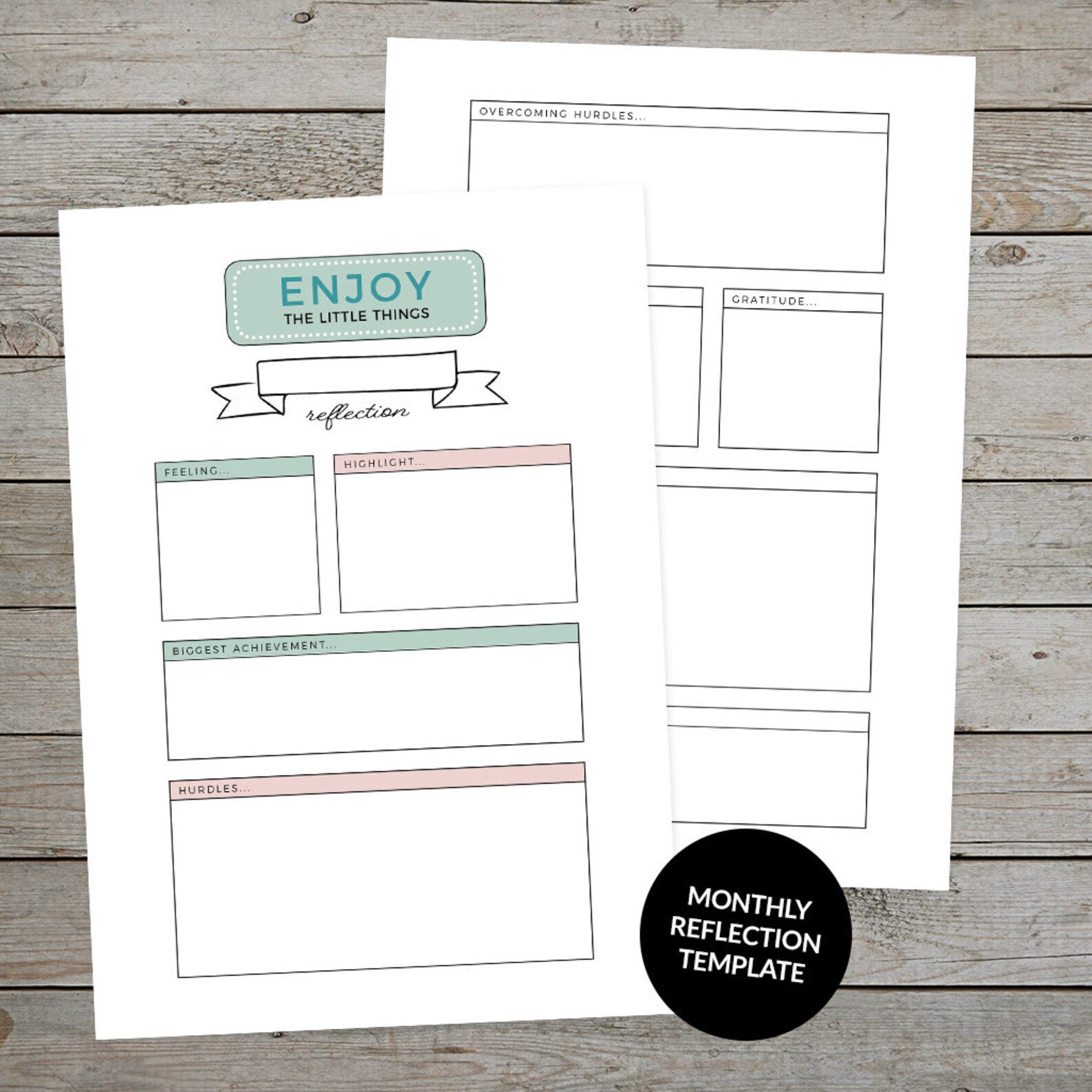 Printable Monthly Reflection Template Journaling Monthly Reflection ...