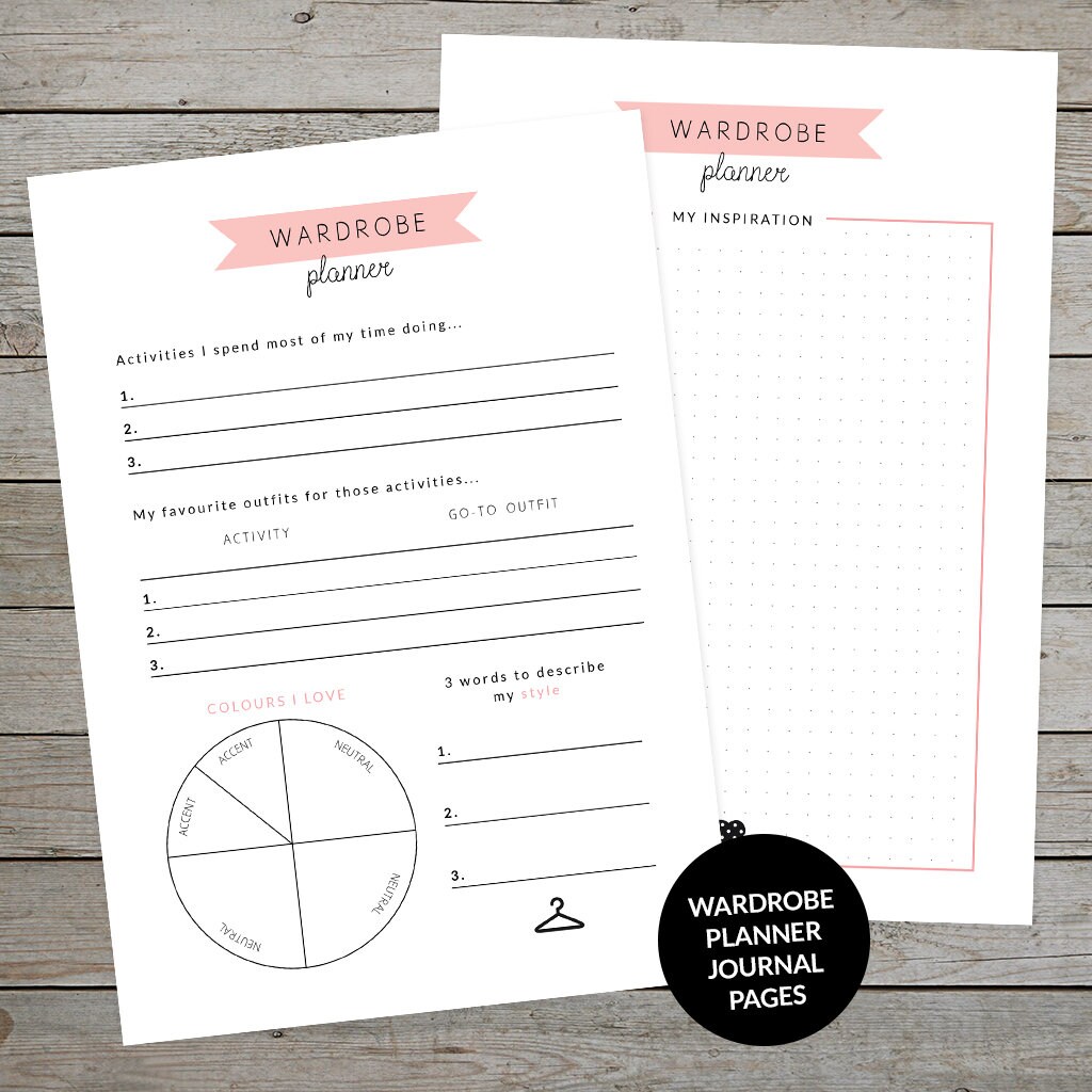 Printable Style and Wardrobe Planner - Outfit Planner - Capsule ...