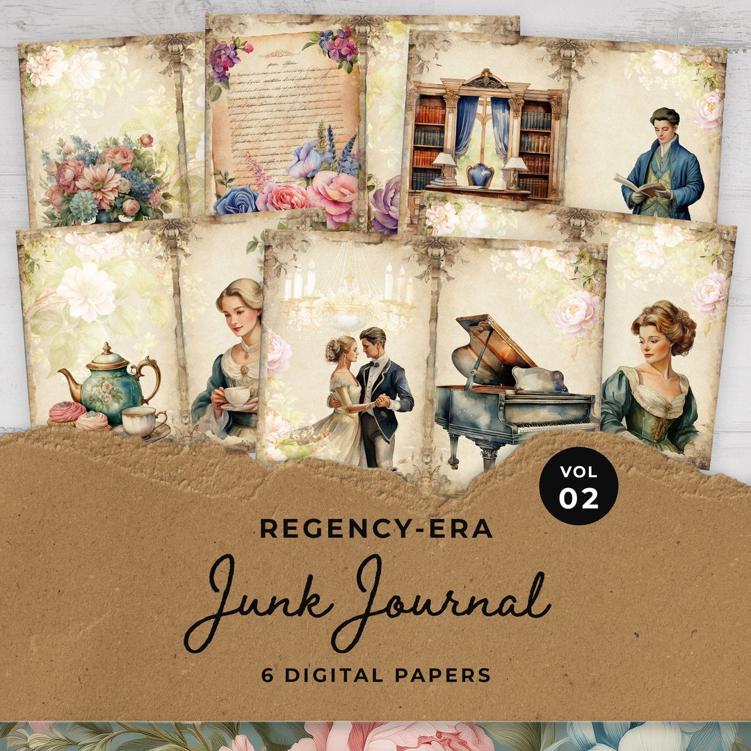 Printable Regency Era Junk Journal Pages Vol 2 | Jane Austen Vintage ...
