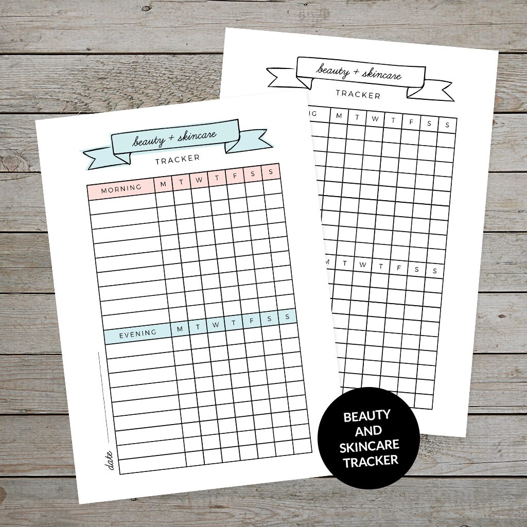 Printable Beauty & Skincare Tracker – Skincare Routine Journal, Planner ...