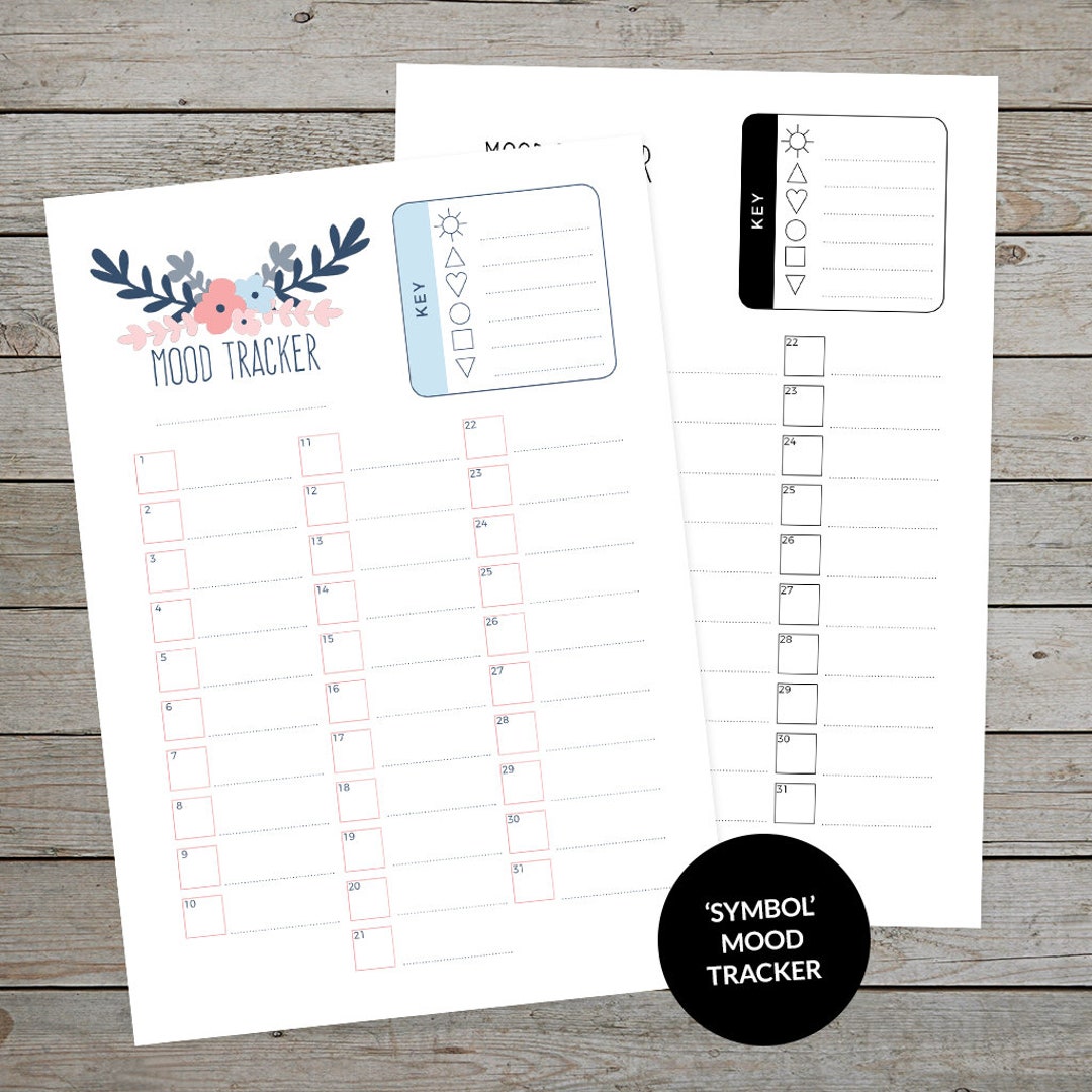 Mood Tracker Printable - Creative Journal Mood Tracker - Symbol Mood ...