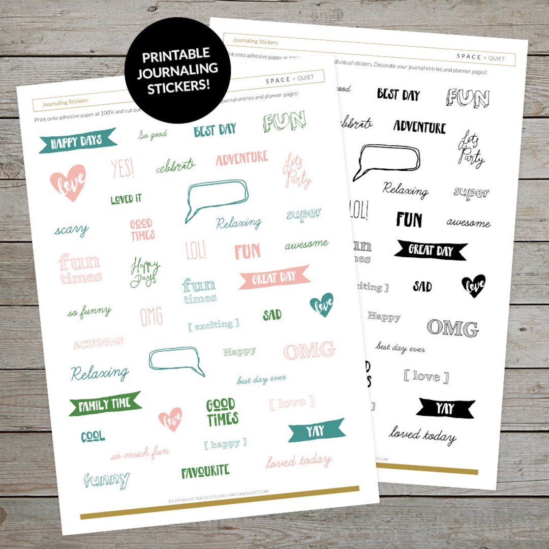 Printable Journaling Stickers Planner Stickers Bullet Journal Stickers ...