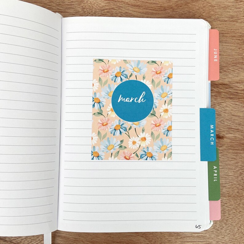 2026 Mini Calendar Stickers With Monthly Tabs & Floral Covers ...