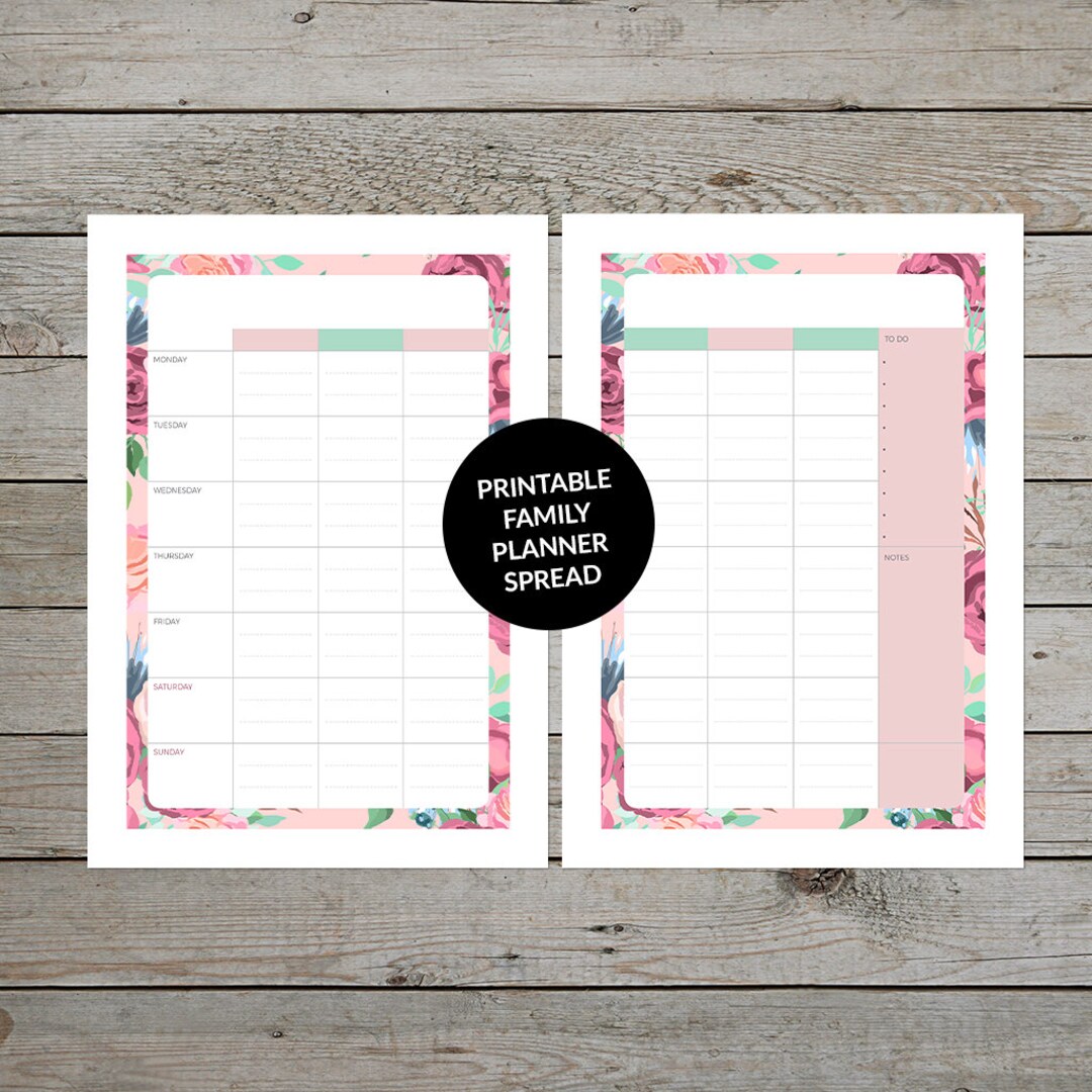 Printable Family Planner Pages Family Planner Insert Journal Pages ...