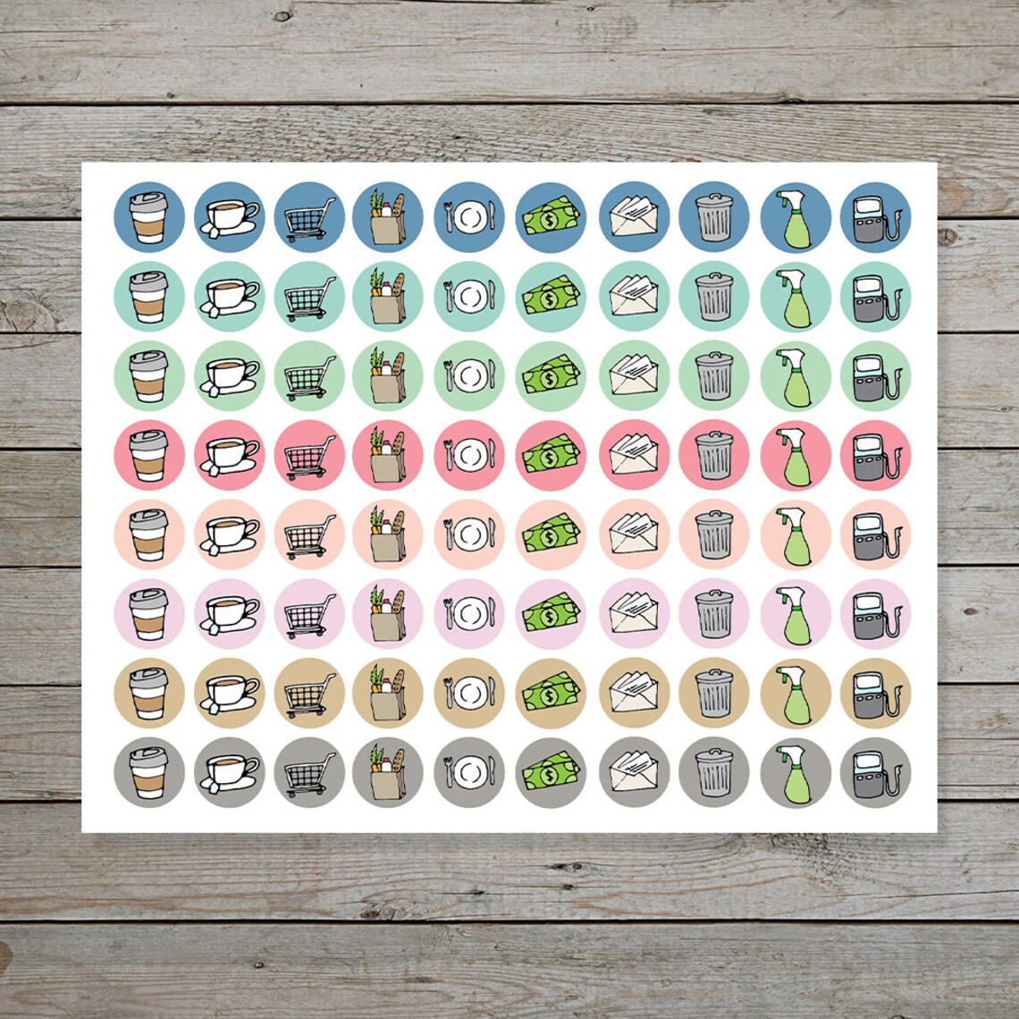 Printable Planner Icon Stickers / Planner Stickers / Coffee Planner ...