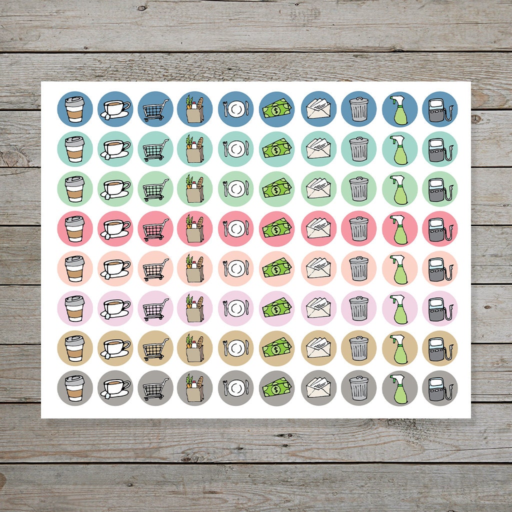 Printable Planner Icon Stickers / Planner Stickers / Coffee Planner ...