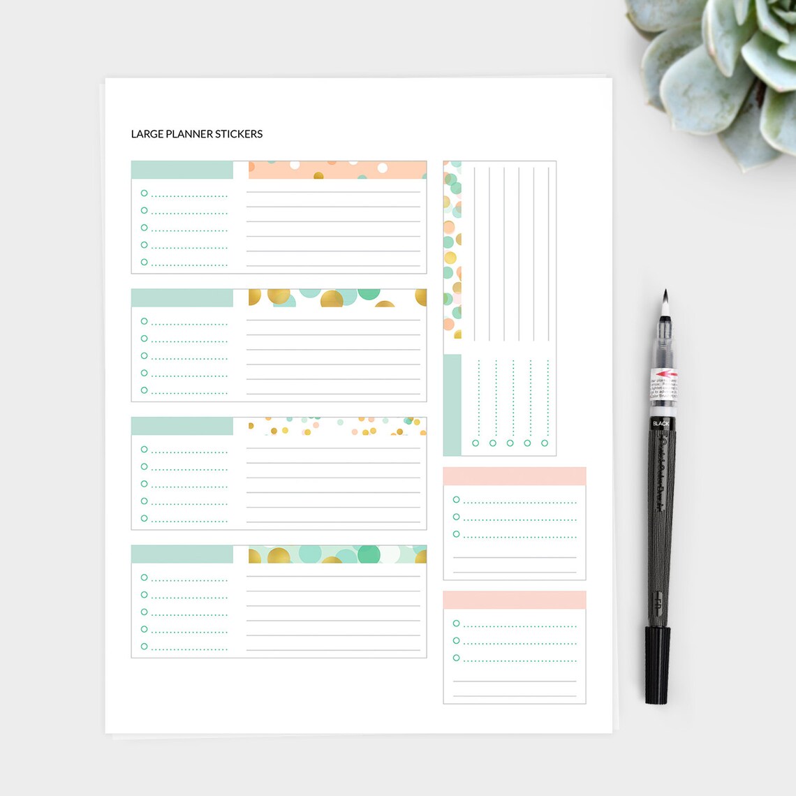 Printable Planner Stickers - Suits Large A5 Planners - Box Style ...