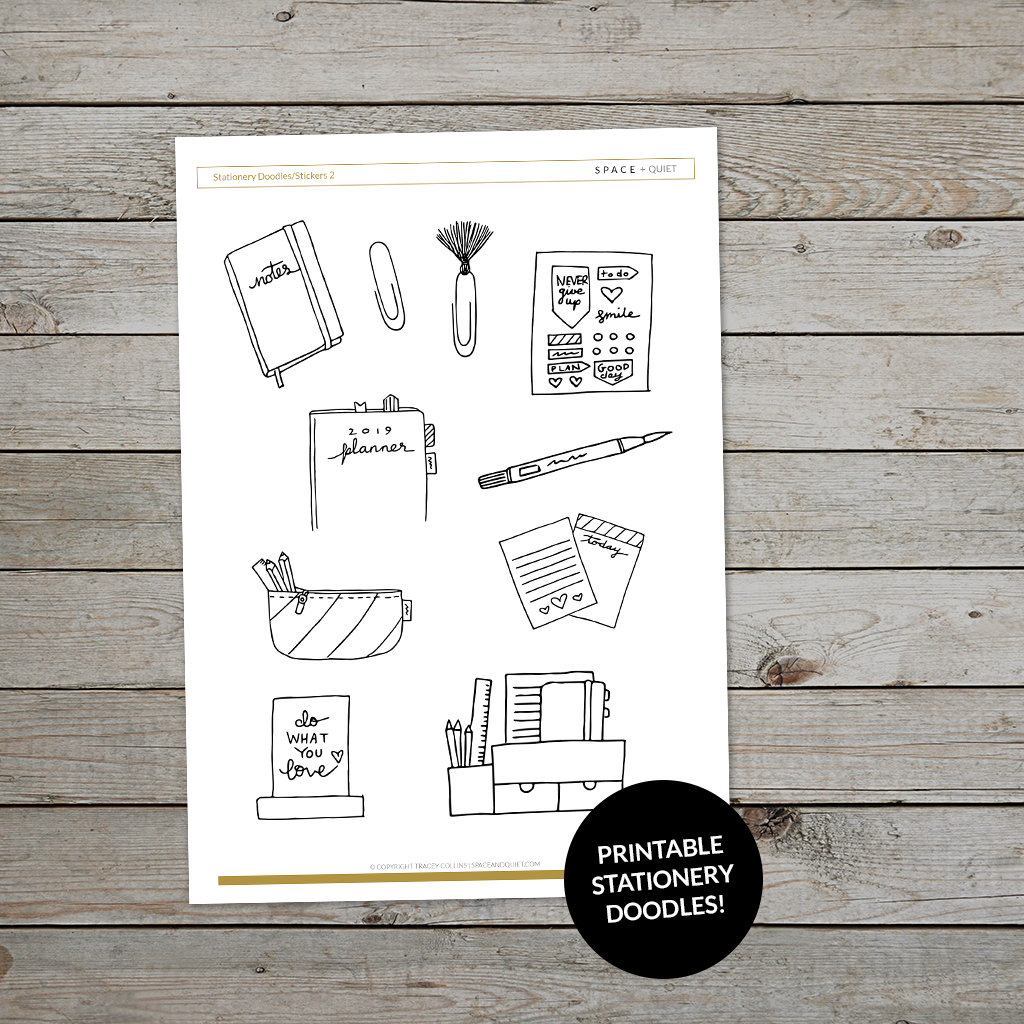 Printable Stationery Drawings - Creative Journaling Drawing Prompts ...