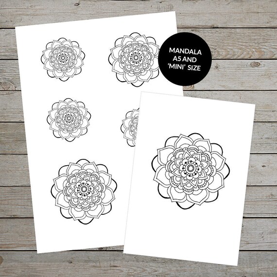 Printable Mandala (Design No.1) Hand Drawn Mandala - Ideal For Bullet ...
