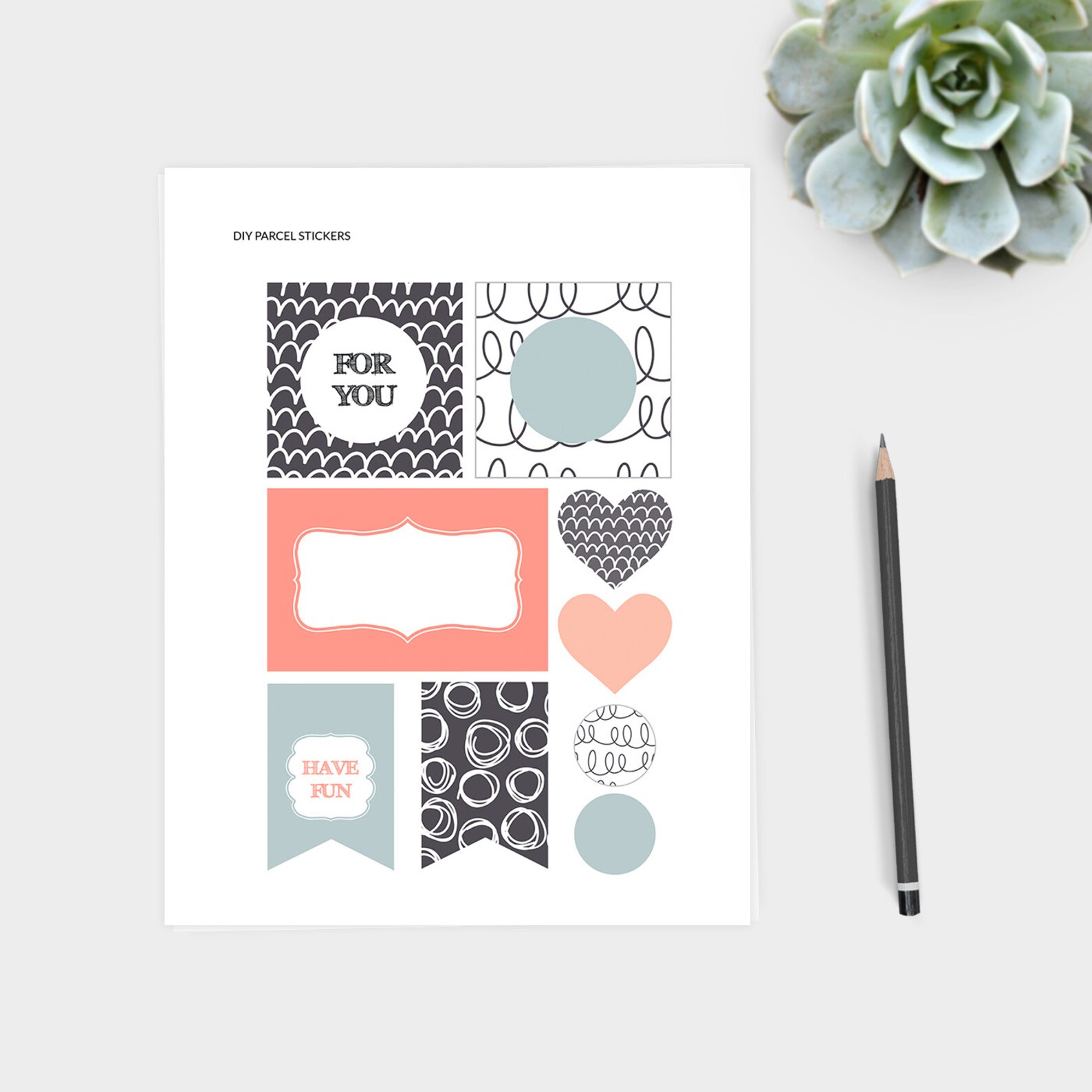 Printable Stickers for Parcels, Gift Wrapping, Planners, Scrapbooking ...