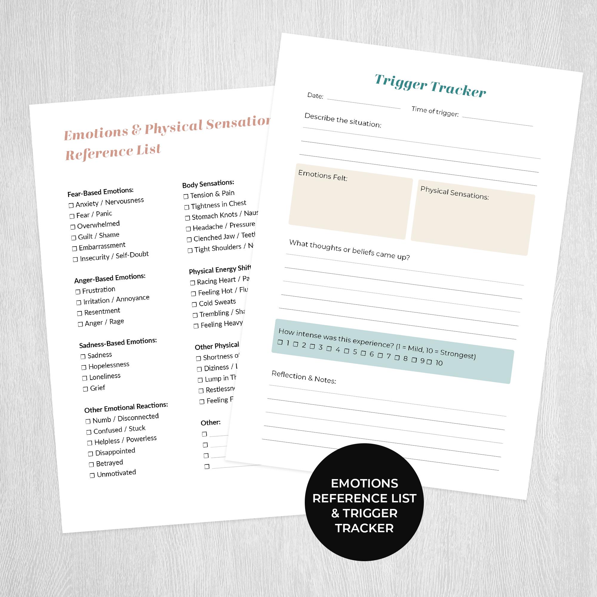 Printable EFT Tapping Journal | Emotional Freedom Technique | Session ...