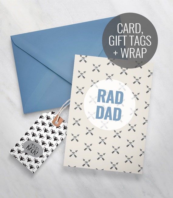 Printable Father's Day Card Rad Dad printable card Happy | Etsy
