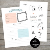 Printable Pet Profile, Pet Bio Print, Dog Biography, Cat Information ...