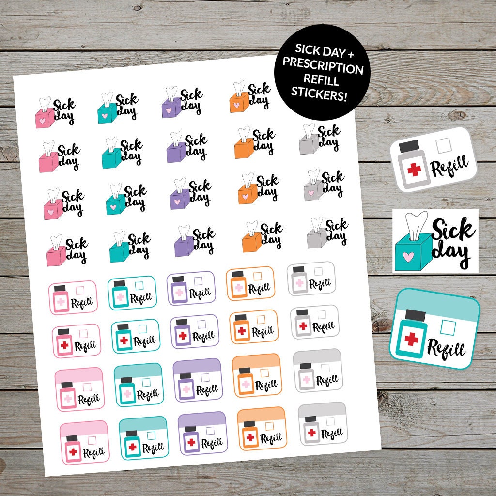 Medical Stickers Printable Set - Planner Stickers - Cute Medical Icons ...