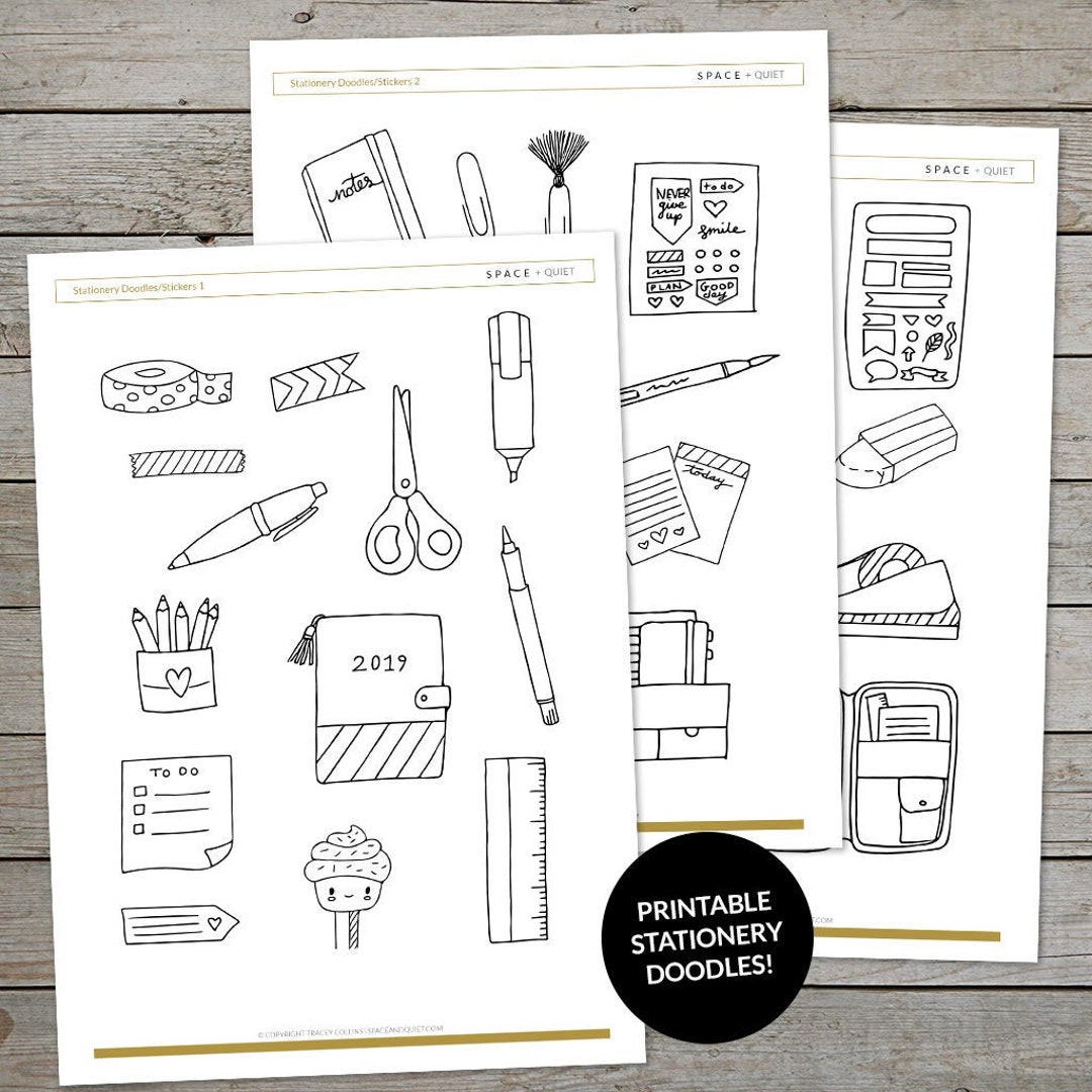 Printable Stationery Drawings - Creative Journaling Drawing Prompts ...
