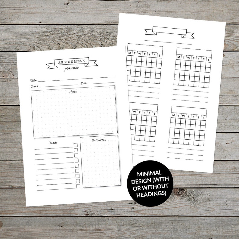 Student Planner Printable or Project Planner Bullet Journal | Etsy