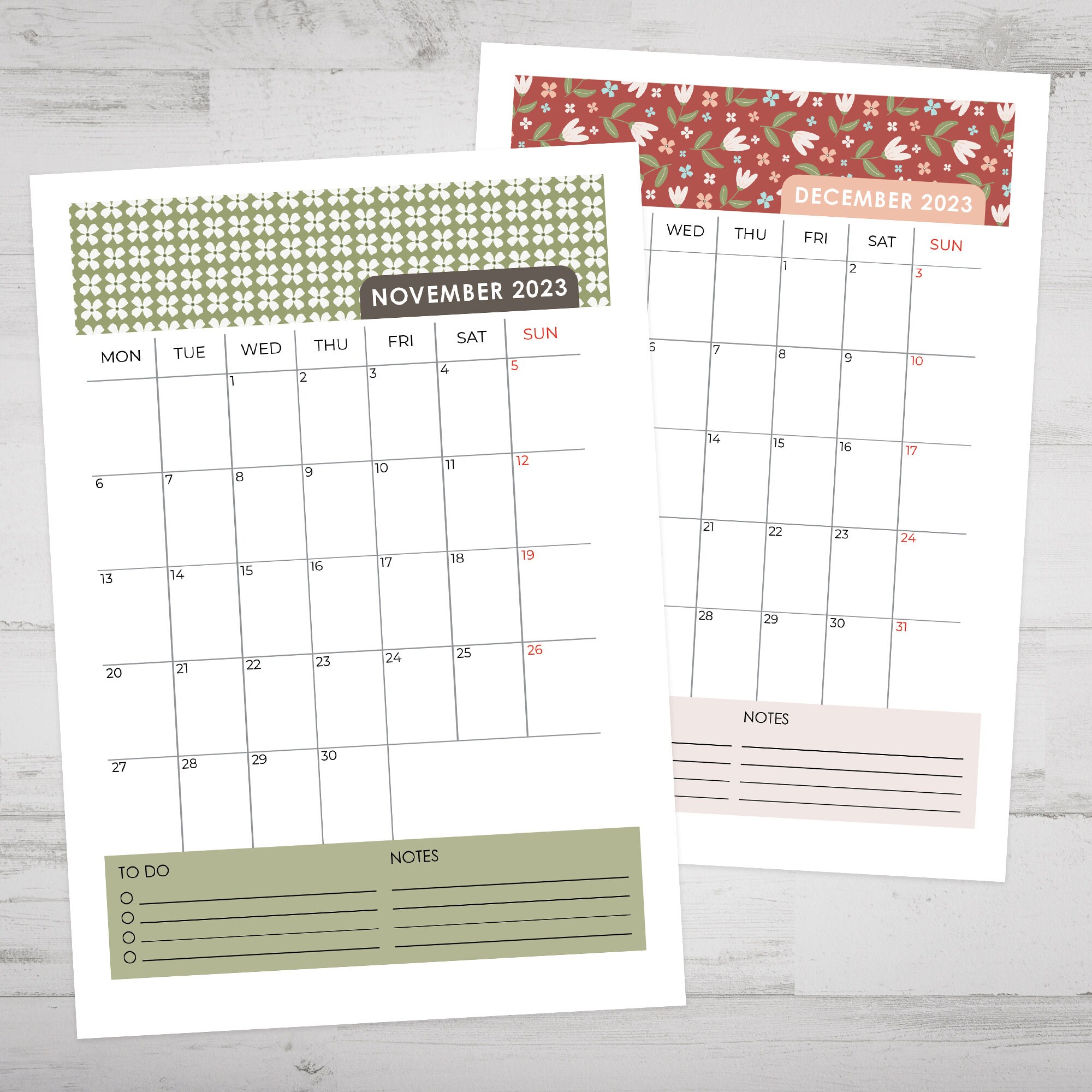 Printable 2023 Monthly Calendar A5 Size, Journal Calendar, Monthly ...