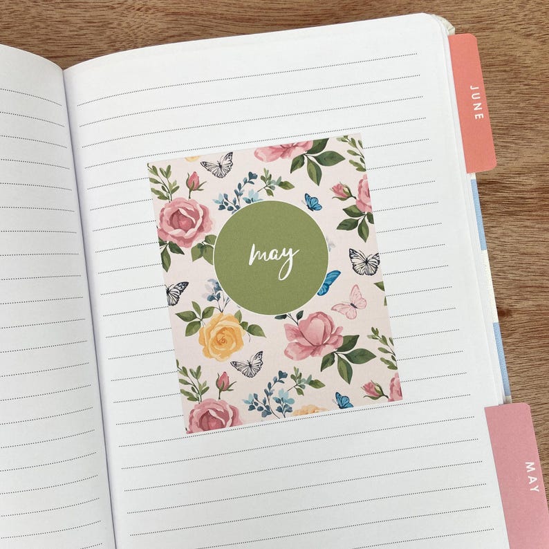 2026 Mini Calendar Stickers With Monthly Tabs & Floral Covers ...
