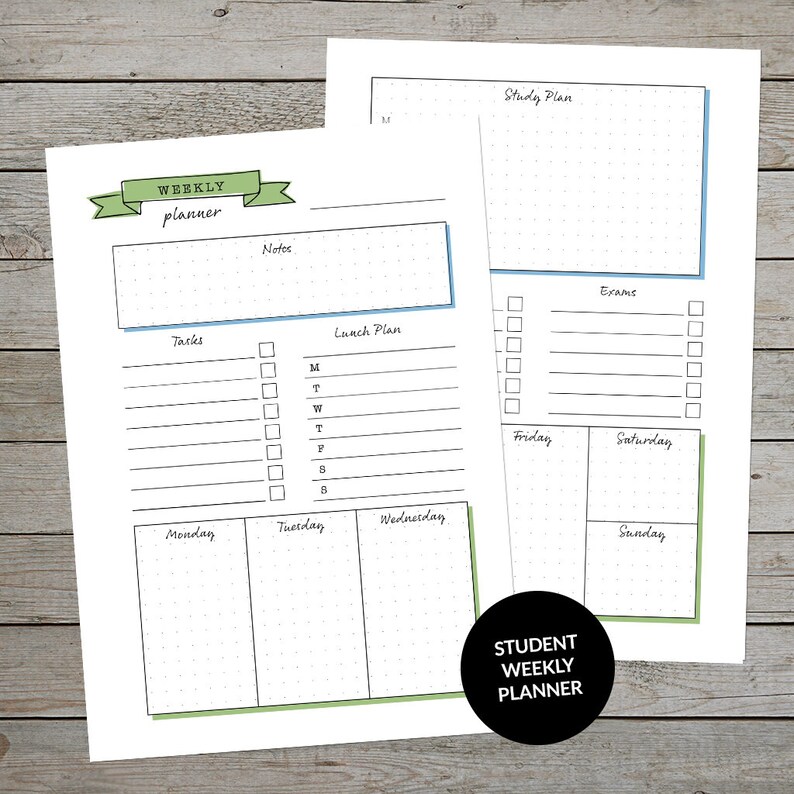 Student Planner Printable or Project Planner Journal - Etsy