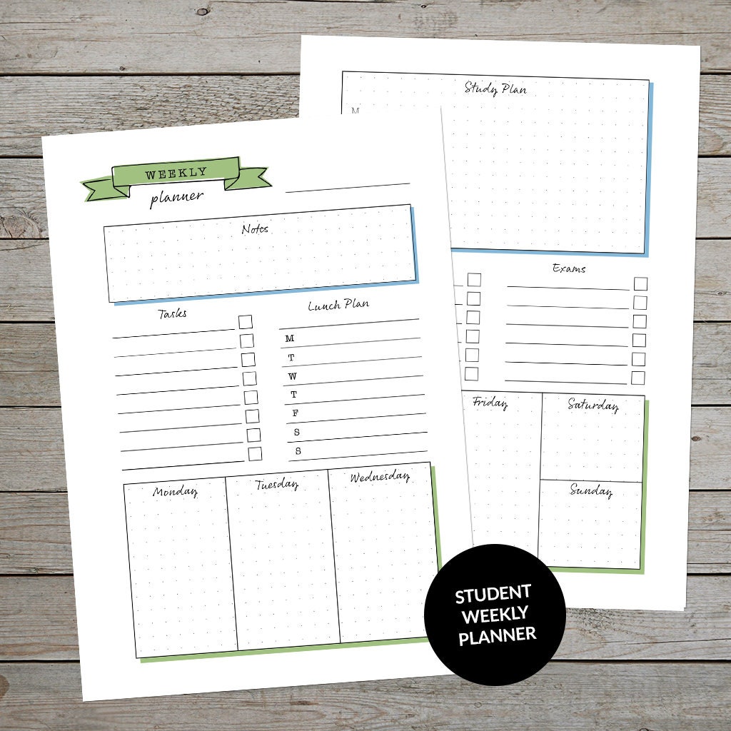 Student Planner Printable or Project Planner Journal - Etsy