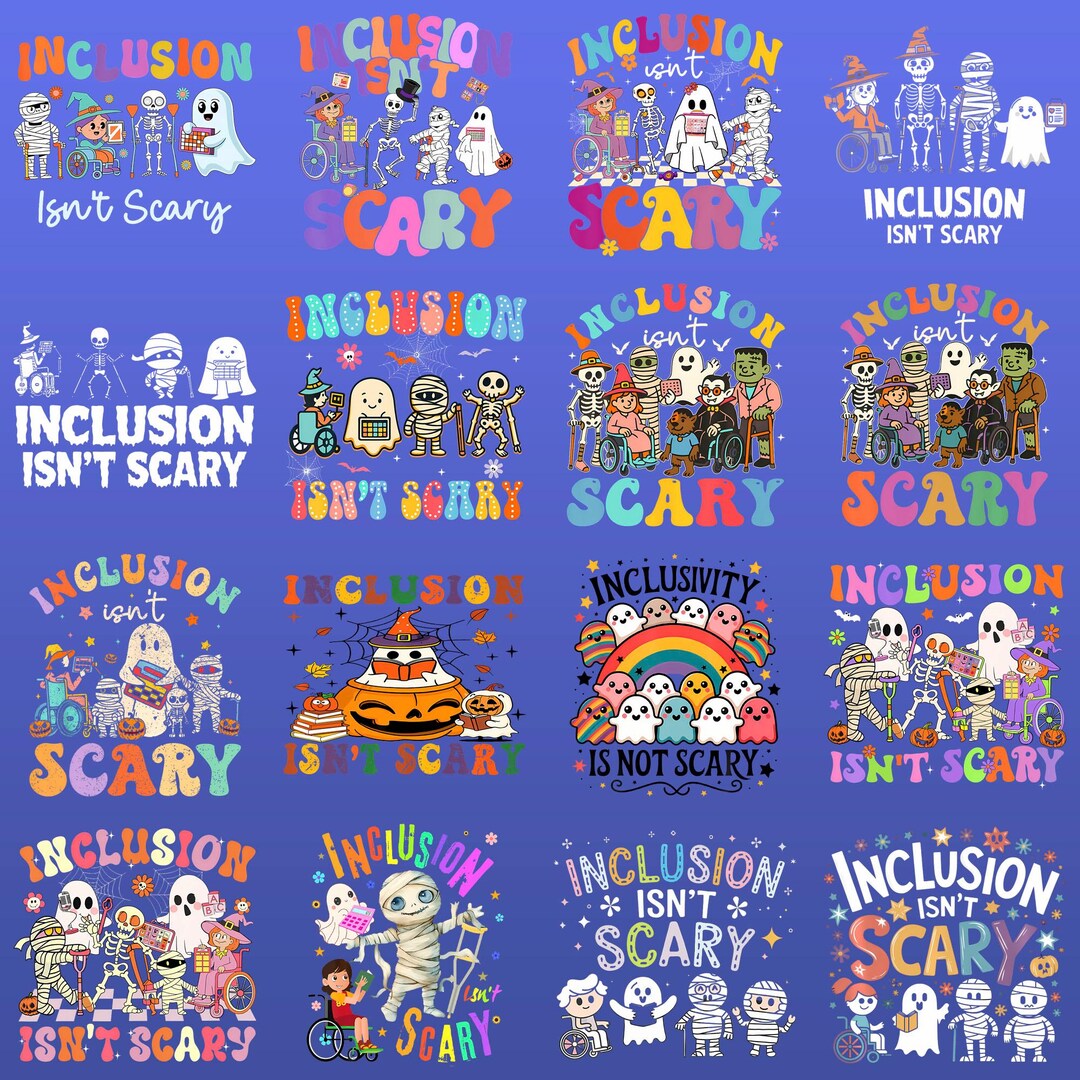 Inclusion Isn’t Scary PNG, Boo Ghost Halloween Clipart, Cute Spooky ...