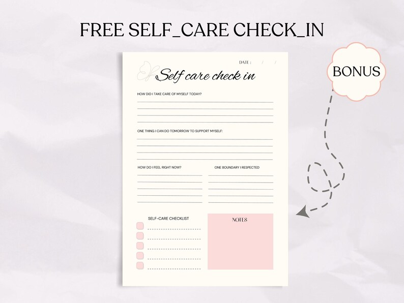 Self-care Reflection Journal Printable: Daily, Weekly, Monthly (instant ...