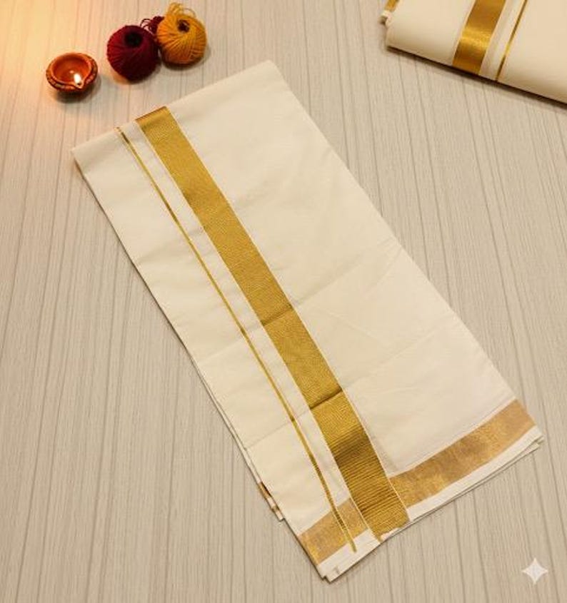 Mens Kasavu Dhoti | Onam Mundu | Dhoti | Kasavu Boarder | Traditional ...