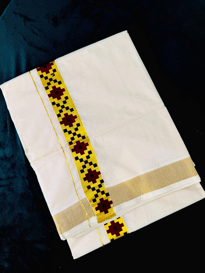 Mens Kasavu Dhoti | Onam Mundu | Dhoti | Kasavu Boarder | Traditional ...
