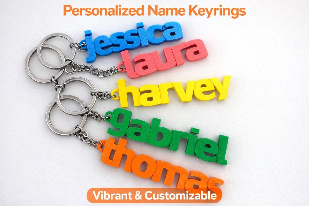 Personalised 3D Printed Name Keychain | Custom Name Keyring - Etsy