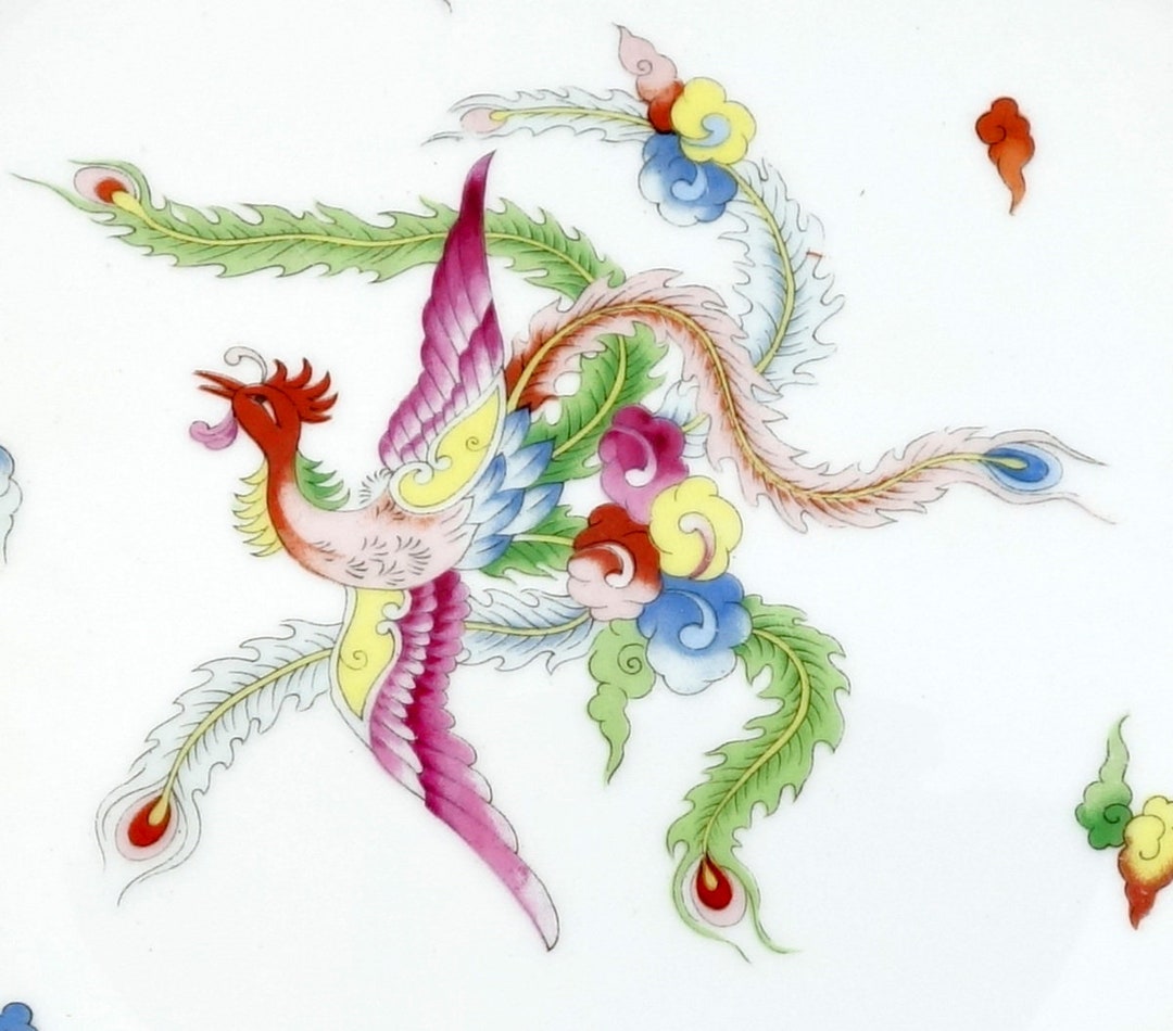 Vintage Chinese Export Hand Painted Phoenix Fine Bone China Marked ...