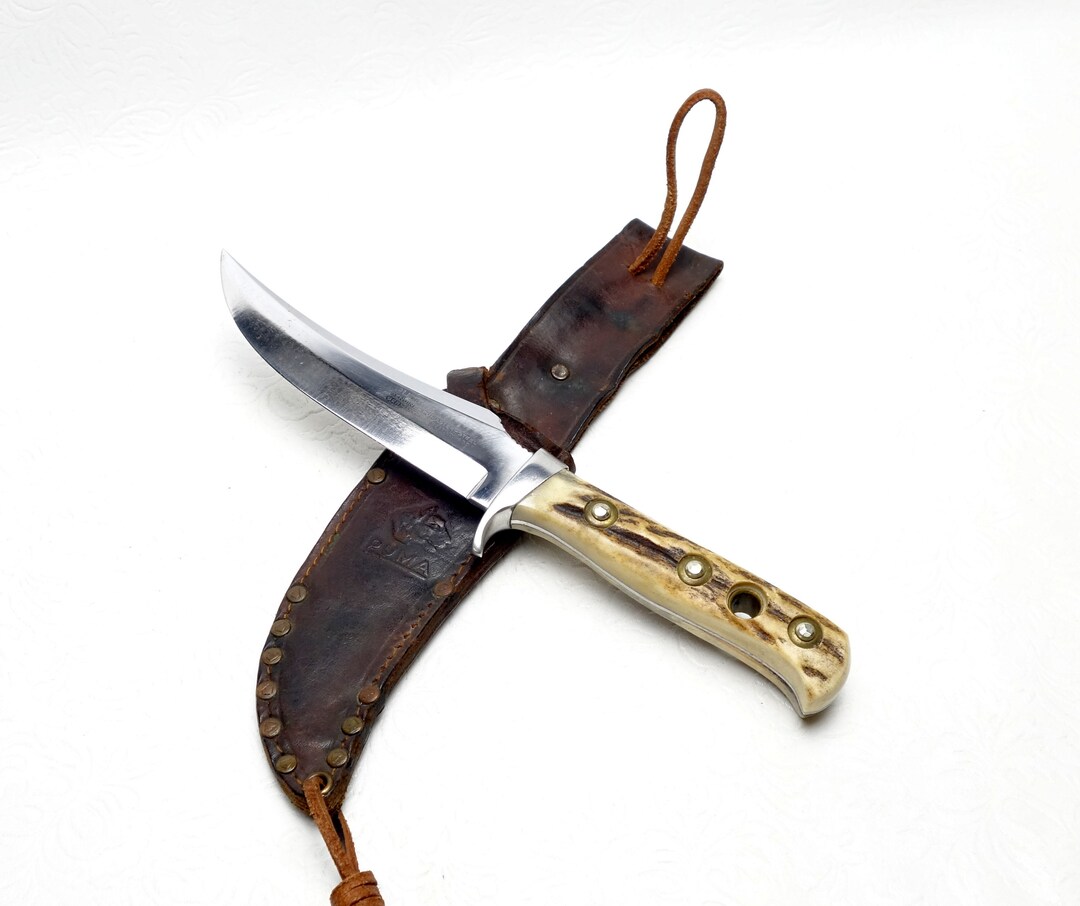 1967 Puma Skinner 6393 Solingen Germany Handmade Sambar Stag Scales ...
